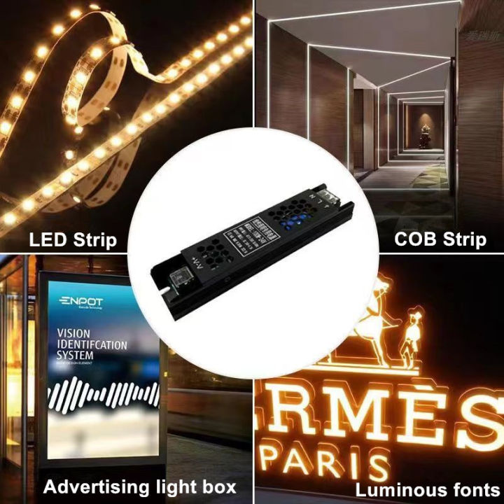 LED Power Supply DC12V 24V LED Driver Mute Lighting Transformers100W ...