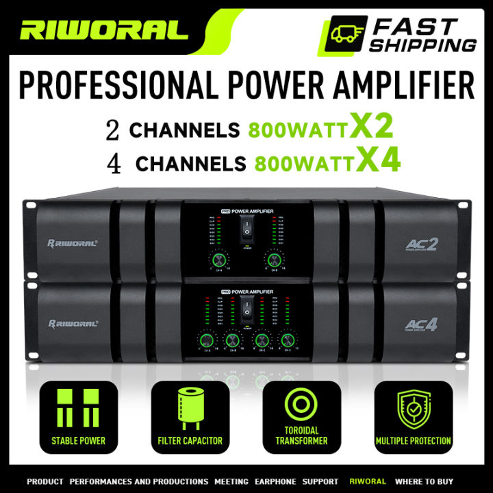 Power Amplifier 2 4 Channel Amplifiers 800 Watts X2 X4 With Stereo ...