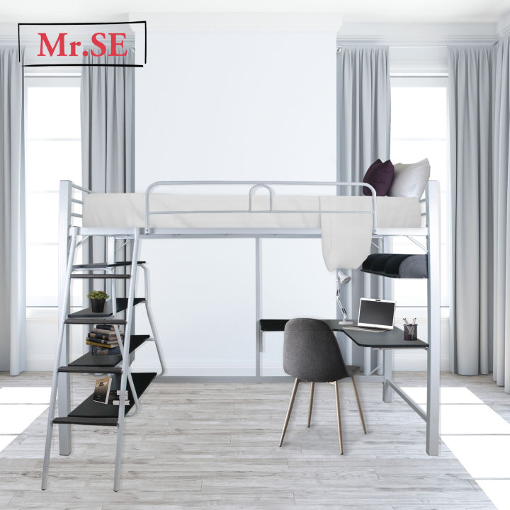 TY HOME Aloha Loft Single Size Bed Frame with Study Table and Book ...