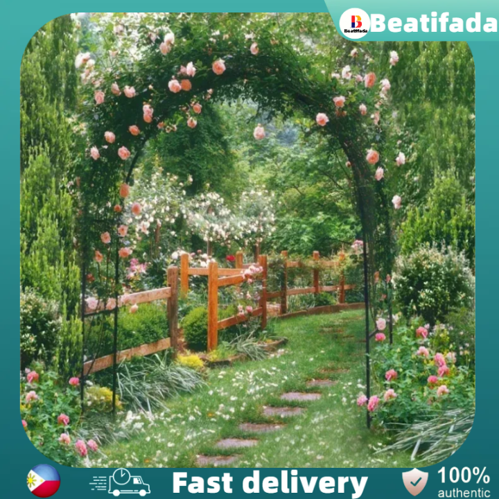 【240CM Tall】 Metal Wrought Iron Plant Rack Home Garden Wedding Arch ...