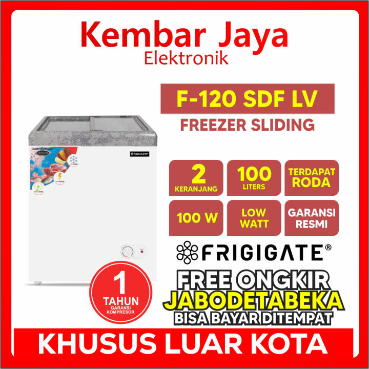 CHEST FREEZER Frigigate CF-120SDF 100Liter Sliding Door Frozen Food ...