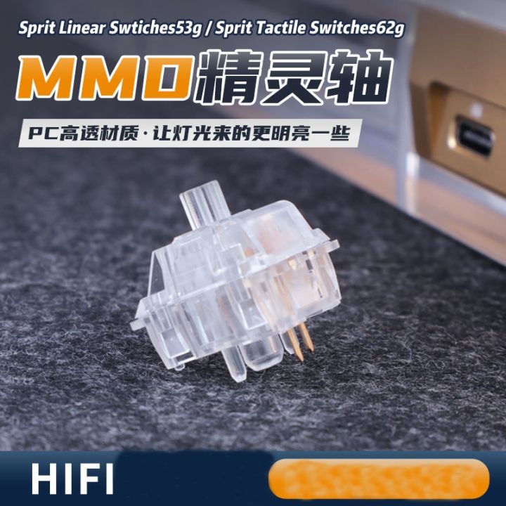 MMD Fairy Transparent Switch 53g 62g 5 Pin HiFi Linear Tactile Factory Lubrication Extended ...