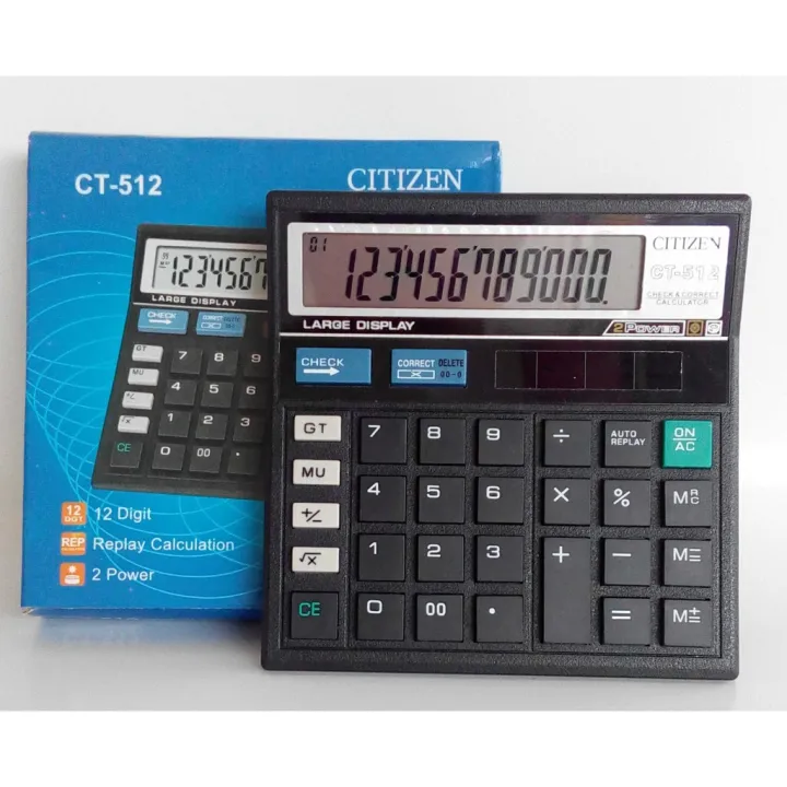 KALKULATOR CITIZEN/KINCIZEN CT-512 Calculator CT 512 Penghitung 12 ...