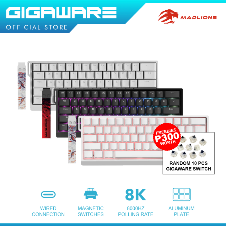 Madlions MAD 60 HE PRO 60% Wired RGB 8K Rapid Trigger Magnetic Switch ...