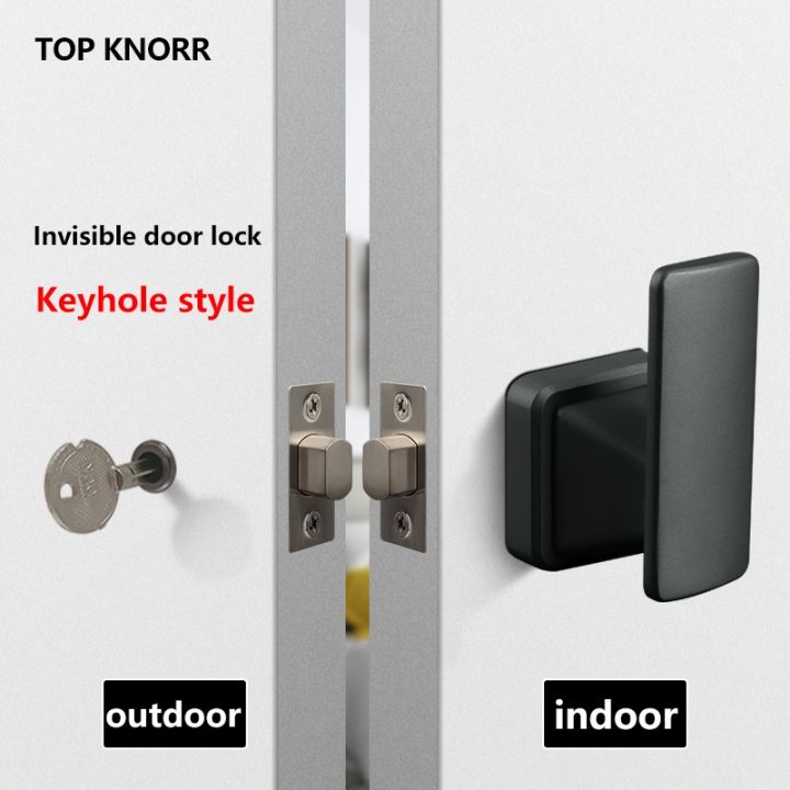 【SALES】 POBOT New Invisible Door Lock Double-Sided Lock With Key Single ...