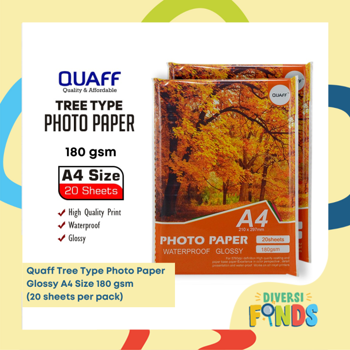 2 PACKS 180gsm Quaff Waterproof Glossy Photo paper Photopaper ...