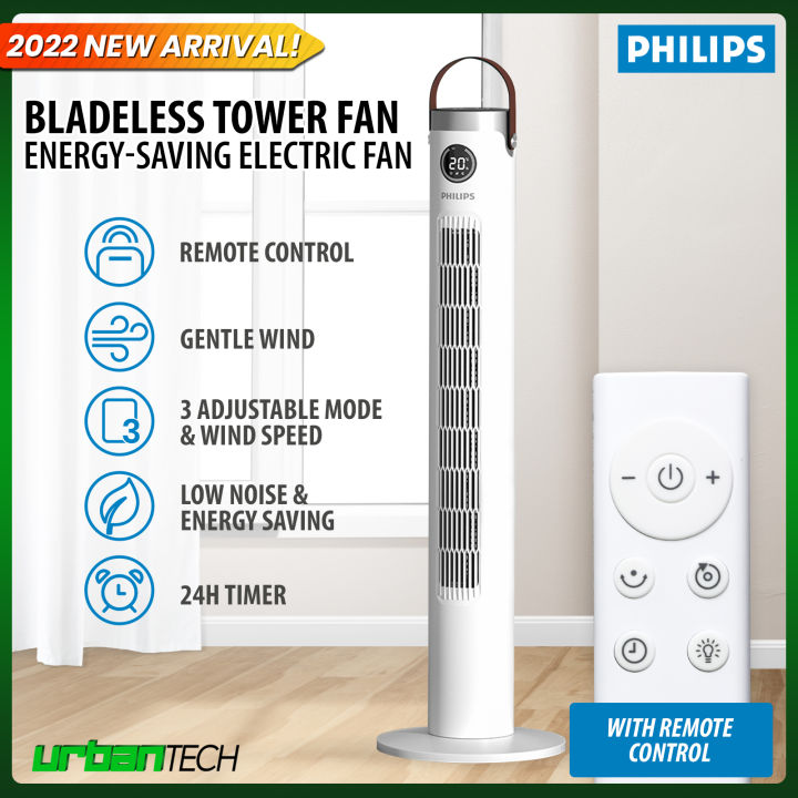 PHILIPS Bladeless Tower Fan Low Noise Electric Tower Fan and 3 Blades ...