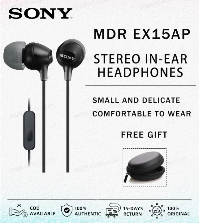 Sony MDR-EX15AP/ MDREX15AP In-Ear Headphone with mic Sony Earphone ...
