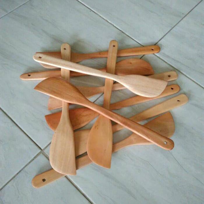 Sendok Nasi Kayu Mahoni Asli / Centong Nasi Kayu Besar Kuat Awet ...