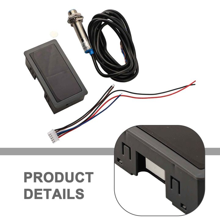4 Digit Digital Tachometer RPM Meter Anti Interference Hall Sensor Red ...