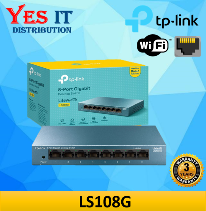 TP-Link LiteWave LS108G 8-Port Gigabit 10/100/1000Mbps Desktop Network ...