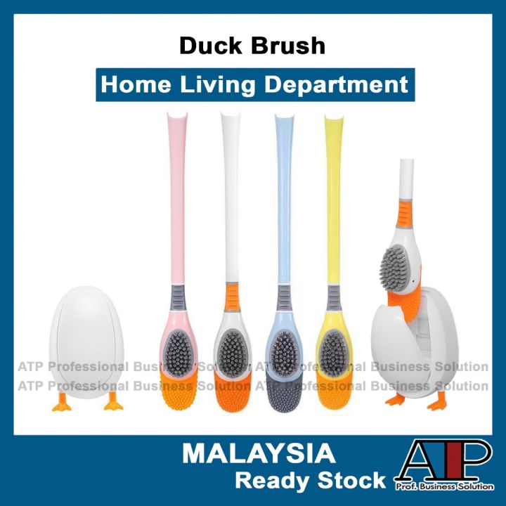 Duck Brush Toilet Bowl Brush Long Handle Brush Sillicone Nylon Duckling ...