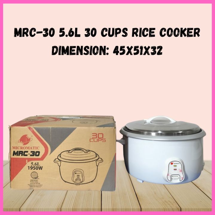 Micromatic Rice Cooker MRC-30 | 5.6L 30 Cups Heavy Duty Rice Cooker MRC ...