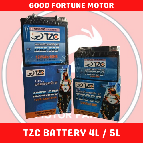 TZC BATTERY 4L / 5L FOR MOTORCYCLE 5L 5L | Lazada PH