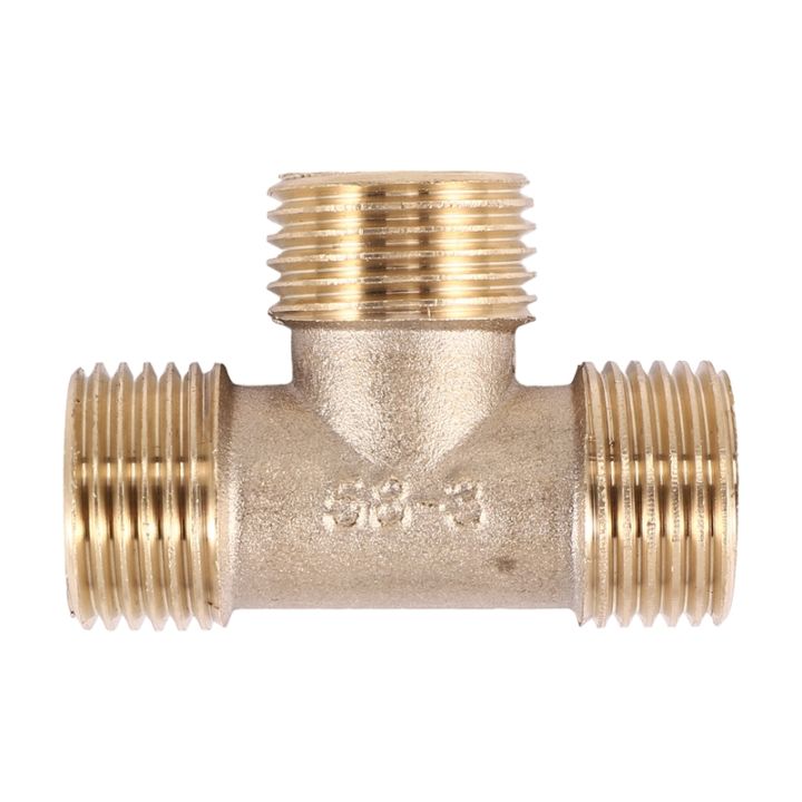 Brass T Shape Water Fuel Pipe Equal Male Tee Adapter Connector 1/2 ...