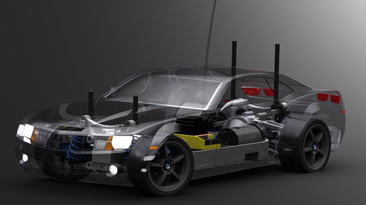 SolidWorks design of Tamiya TT-01 RC remote control car drawing in ...