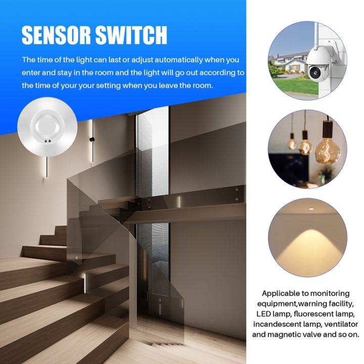 220V 800W Microwave Sensor Pir Occupancy Body Motion Detector Light ...