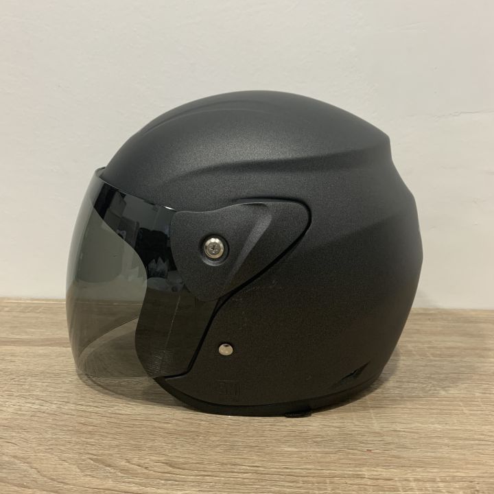 Helm Evo Solid Abu-abu Doff Half Face Nouvo Helem SNI Helmet Dewasa ...