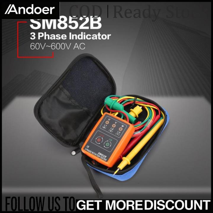 Andoer- ADBEN Phase Tester Portable 3 Phase Rotation Tester Phase ...
