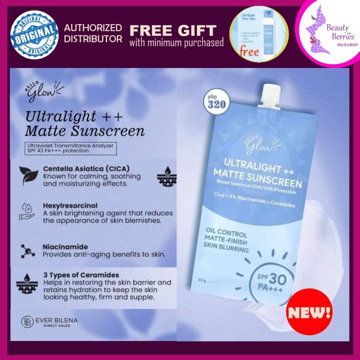 Hello Glow Ultralight ++ Matte Sunscreen | Lazada PH