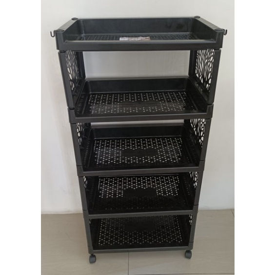 Elegant Black Multi-Purpose Rack w/ Hooks and Wheels | Lazada PH