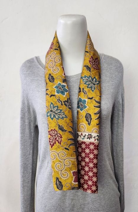 Ellena Syal Batik Kuning Scarf unisex Khas Indonesia L43 | Lazada Indonesia