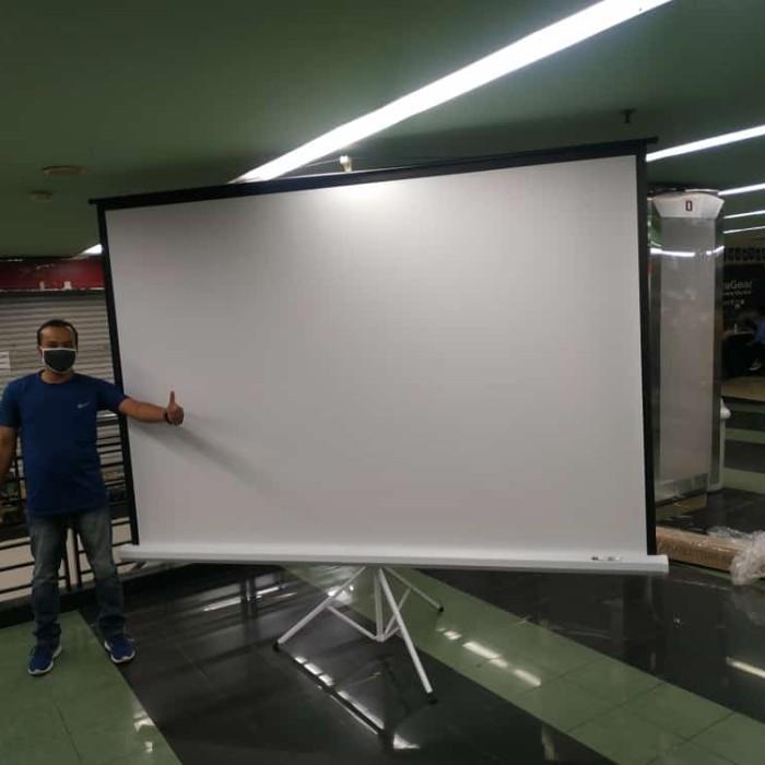 LAYAR PROYEKTOR DENGAN TRIPORD SCREEN PROJECTOR 70 INCH - LEVIATHAN ...
