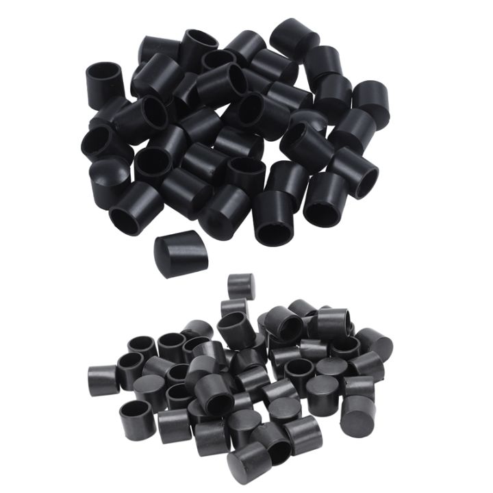 90 Pcs Black Rubber PVC Flexible Round End Cap Foot Cover, 40 Pcs 10Mm ...