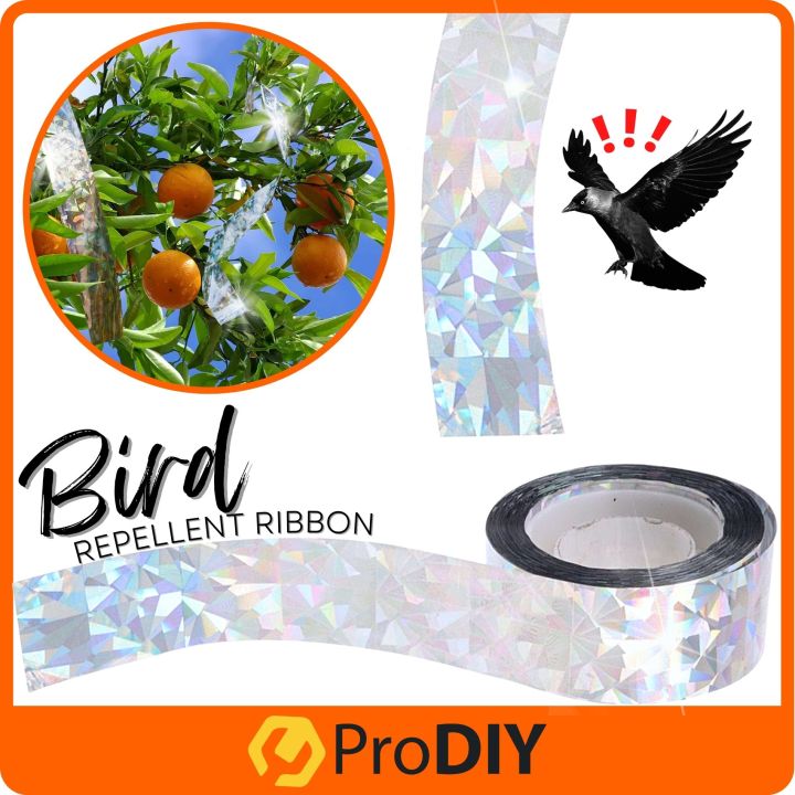 Bird Repellent Ribbon Laser Floral Reflective Bird Scare Ribbon Home ...