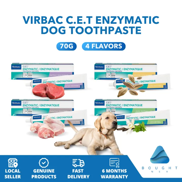 Virbac C.E.T Enzymatic Toothpaste for Dogs 70g Beef Poultry Malt ...