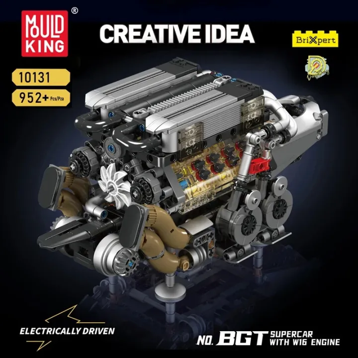MOULD KING 10131 Technincal W16 Engine for BGT Supercar Building Block ...