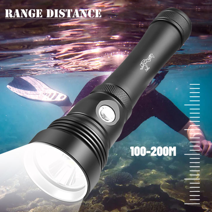 Diving Flashlight 6000LM XHP70.2 Underwater Diving Flashlight ...