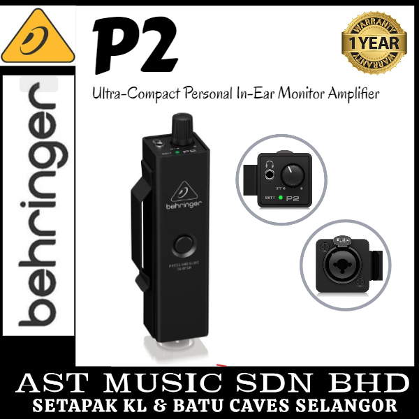Behringer P2, Ultra-Compact Personal In-Ear Monitor Amplifier | Lazada