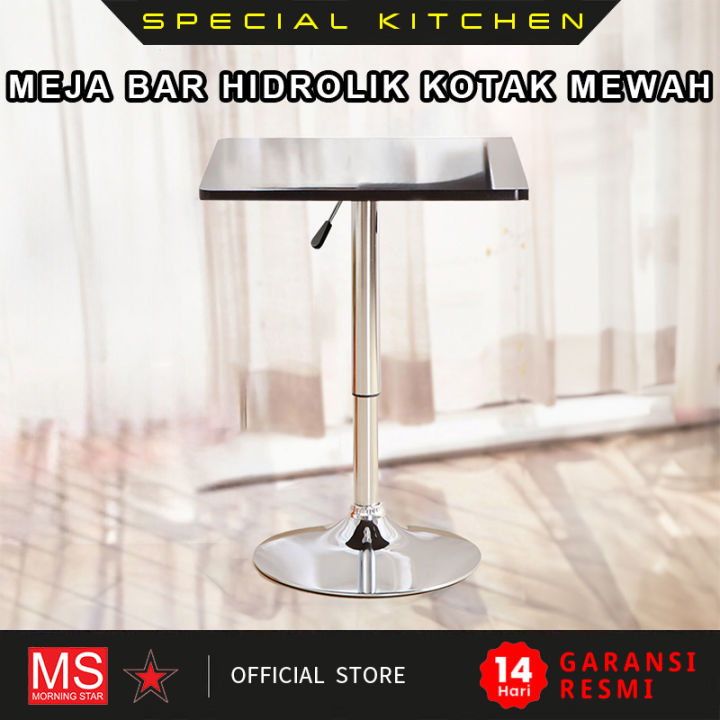 Meja Bar Hidrolik Kotak Minimalis Meja Makan Cafe Mewah Bahan Besi MDF ...