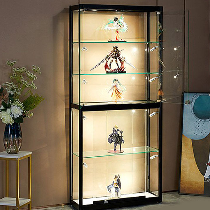 【LED】® 2Wled Display Cabinet Made Of Glass Cabinet Wardrobe Column ...