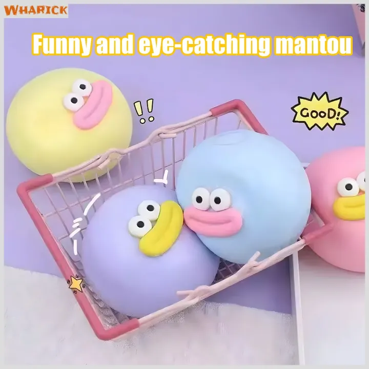 Cartoon Steamed Bun Squeeze Toy Slow Rebound Stress Relief Dough Ball ...