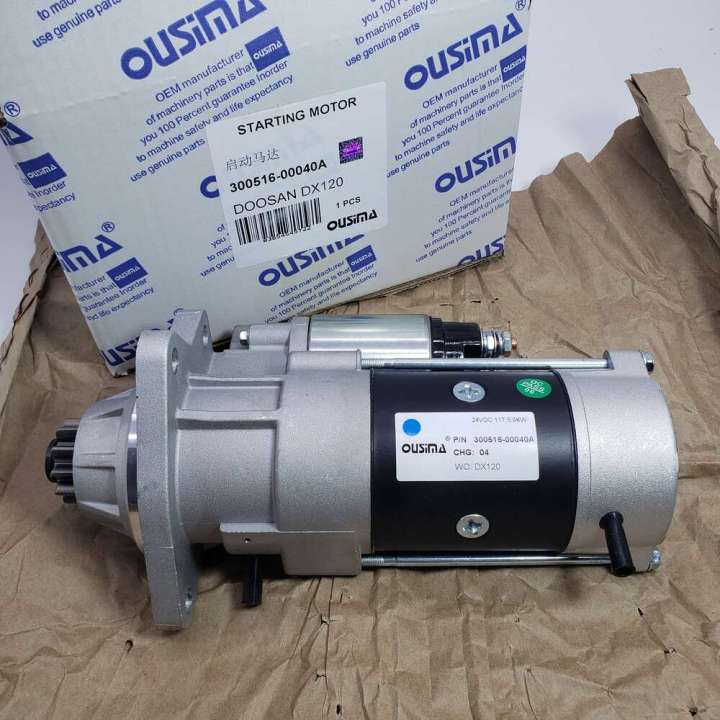 Excavator DOOSAN DX120 Engine D34D Starter Motor 300516-00040A 24V ...