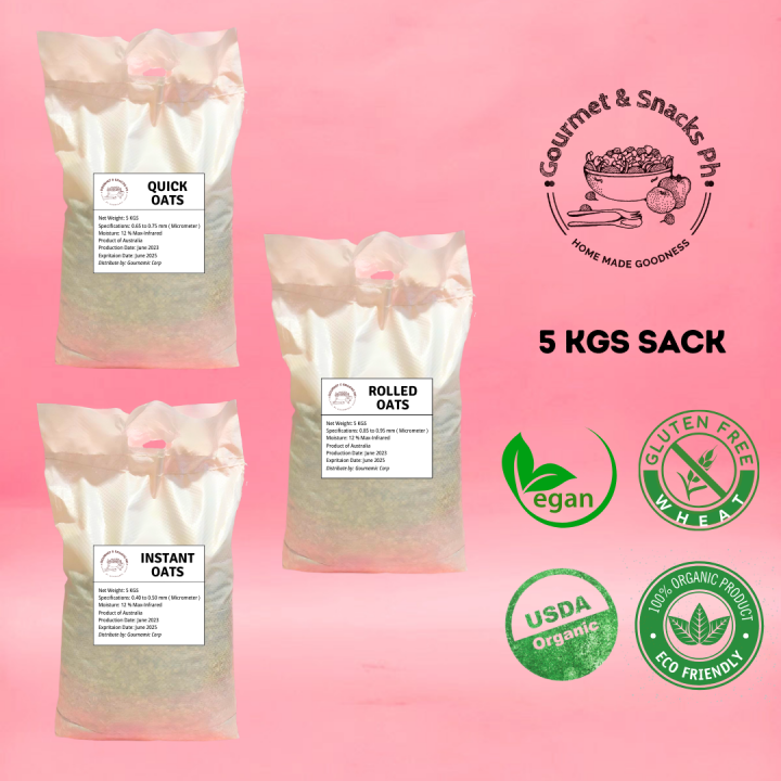 5KG SACK - Whole Grain Rolled Oats / Quick Oats / Instant Oats | Lazada PH