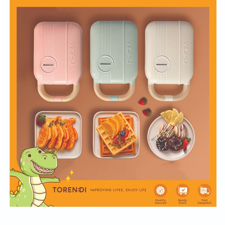 [Ready Stock] TORENDI Electric Sandwich Maker Portable Breakfast Maker ...