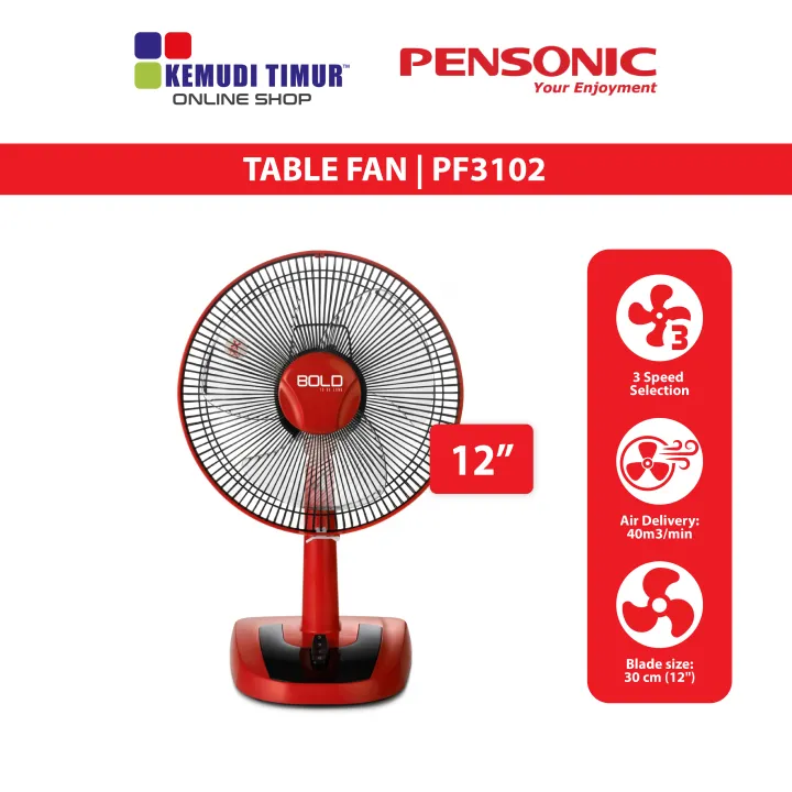 PENSONIC TABLE FAN 12" (BOLD RED) PF3102 | Lazada
