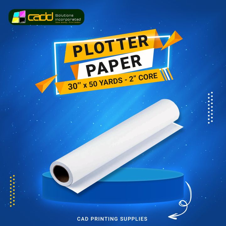 White paper Plotter paper - 30 x50 Yards - 80/85gsm High Quality, Ultra ...