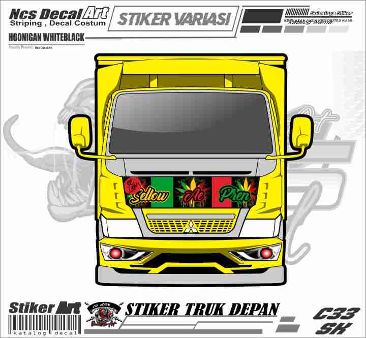 Stiker Depan Truk Sticker Kabin Truk Canter Sticker Variasi Mobil Truk ...