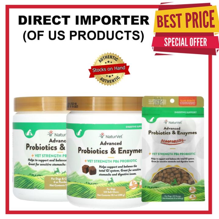 NaturVet Advanced Probiotics & Enzymes Plus Vet Strength PB6 Probiotic ...