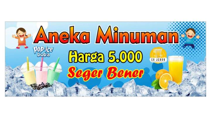 Banner, spanduk aneka minuman size 160x60 cm | Lazada Indonesia