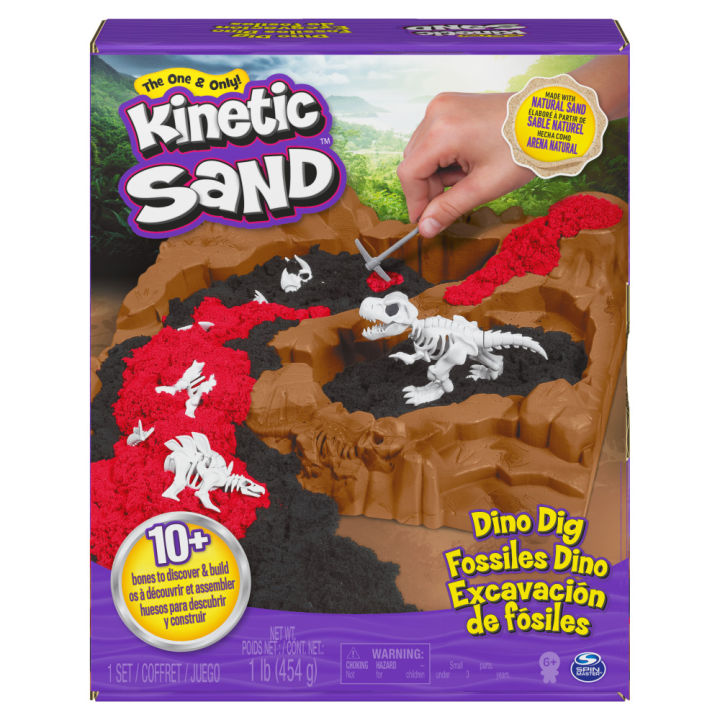 KineticSand Digging for Dinos Squeezable Play Sand for Kids, Outdoor ...