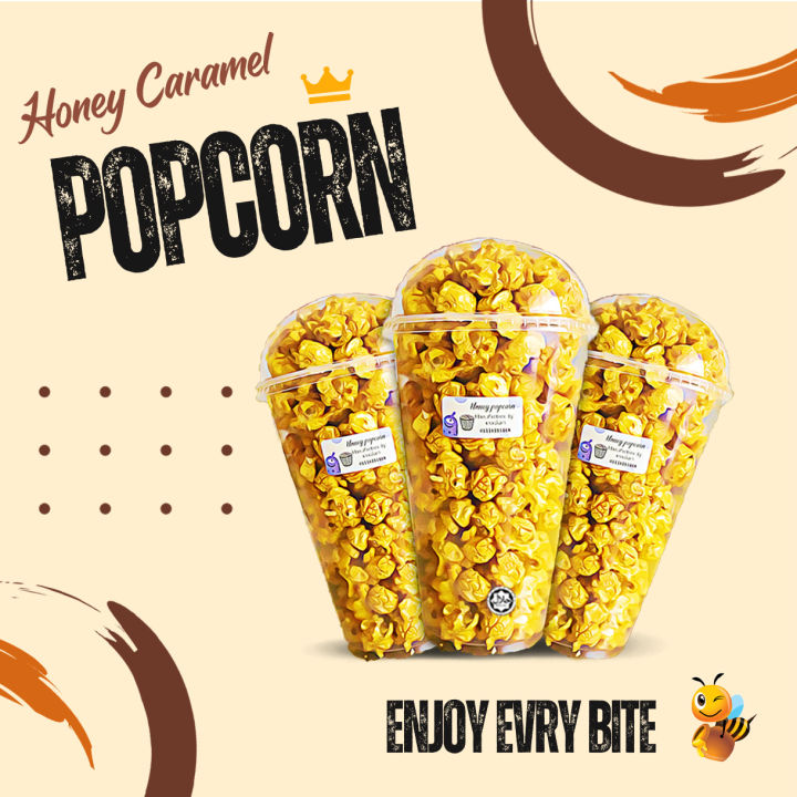 Popcorn Caramel Honey 150G Halal 🔥 Fully Coated Honey Caramel 🔥 | Lazada