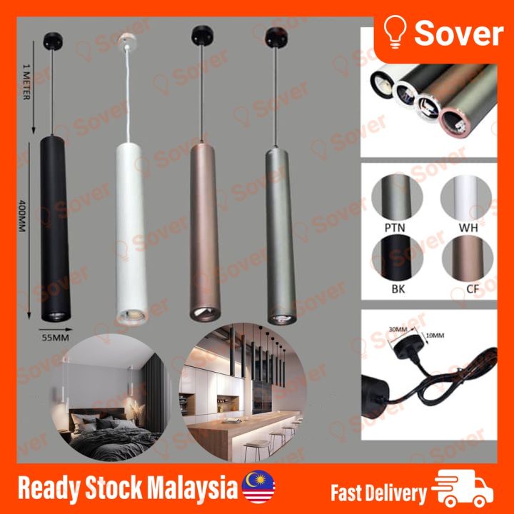 FREE BULB*****NON-RUST ALUMINUM CYLINDER LED LONG TUBE Ceiling/Pendant ...