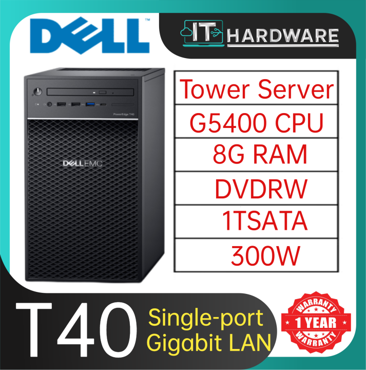 Dell EMC PowerEdge T40 Tower Type Server G5400 CPU 8GB RAM | 1TB SATA ...