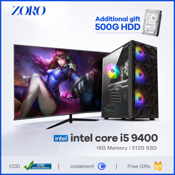 Zoro Desktop Computer Full Set Gaming PC Set Intel Core I5 9400 4.1GHz main frequency 16G DDR4 ...
