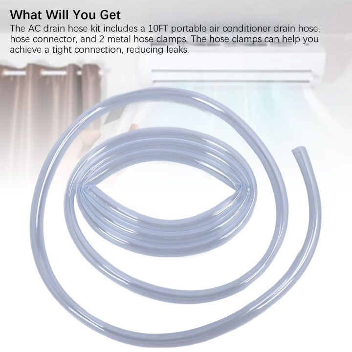 Domary Air Conditioner Drain Hose Leakproof Portable AC Drain Hose Kit ...